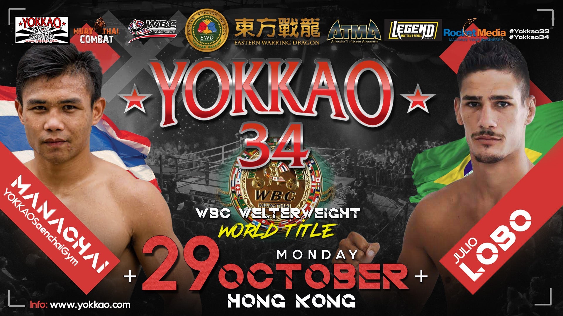 YOKKAO 34 Main Event: Manachai vs Julio Lobo for WBC Title | YOKKAO